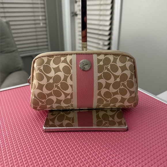 Coach | Bags | Coach Tan And Pink Womens Bag | Poshmark